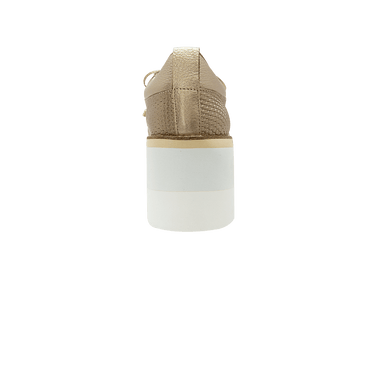 Lace-up shoe in metallic sand-colored leather – BorderlessBridge.LLC